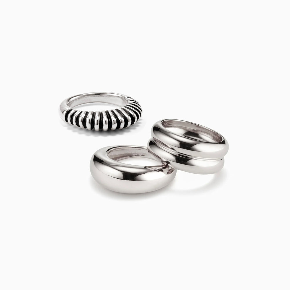 AGMES Jewelry | Bertrand Domed Ridge Ring Set